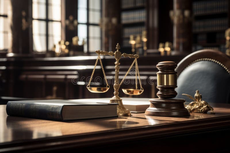 Scales of Justice in Library Scales of Justice and Books Scales of ...