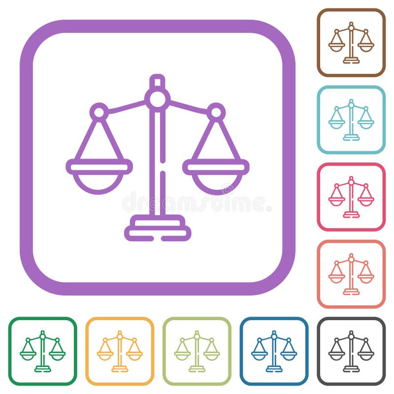 Justice Outline Icon Set stock vector. Illustration of juryman - 57608076