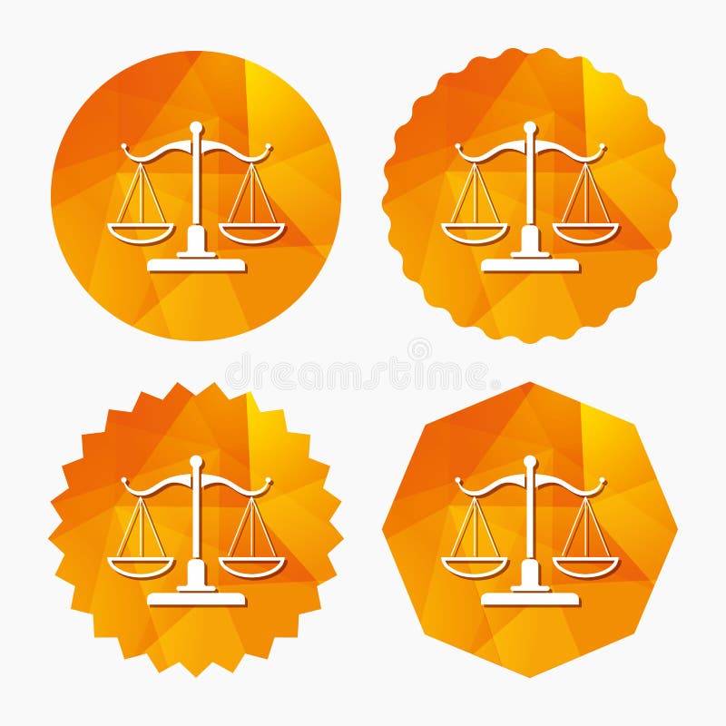 Scales of Justice Sign Icon. Court of Law Symbol Stock Vector ...