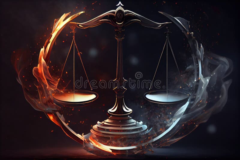 Scales of Justice Spinning, with Dramatic Effect Stock Illustration ...
