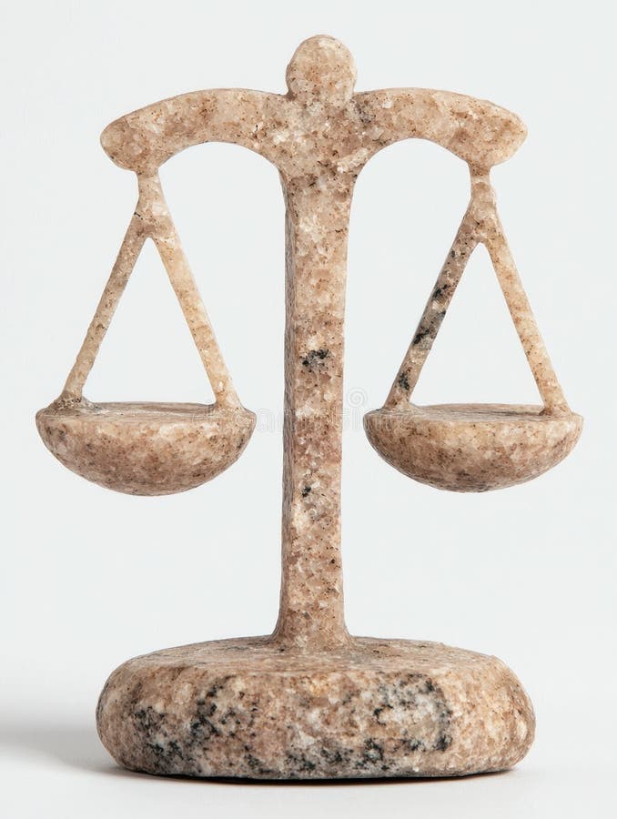 Scales of Justice Symbol Made of Stone Stock Illustration ...