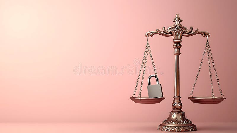 Scales of Justice Symbolize Balance, with Padlock Representing Security ...