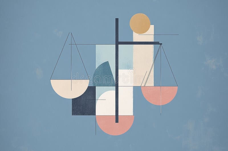 Scales of Justice are Symbolized through Geometric Shapes in a Piece of ...
