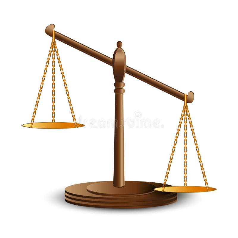 Unbalanced Justice Scale stock vector. Illustration of golden - 36421905