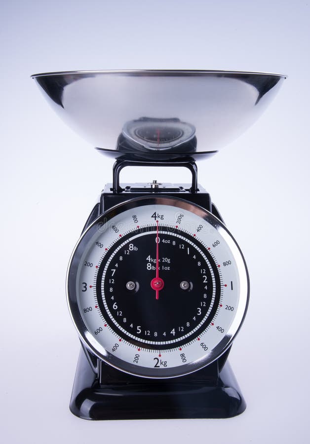 Scales for Kitchen or Black Kitchen Scales. Stock Image - Image of ...