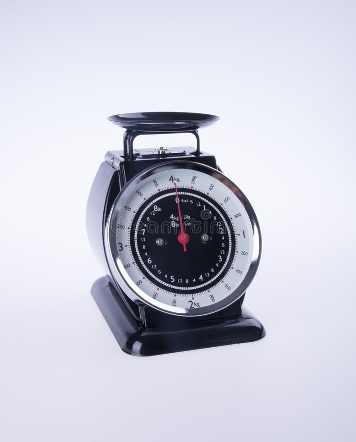 Scales for Kitchen or Black Kitchen Scales. Stock Photo - Image of ...