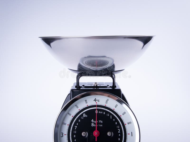 Scales for Kitchen or Black Kitchen Scales. Stock Image - Image of ...