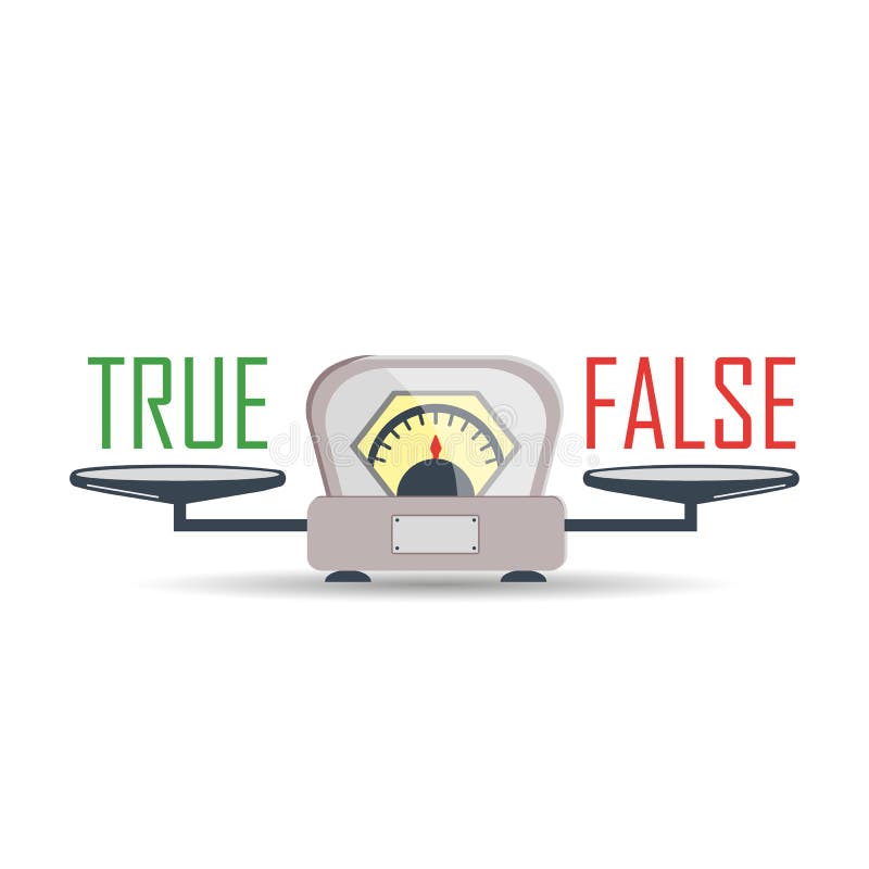 Scales, Libra. the Concept of Choosing True or False. Flat Style Vector ...