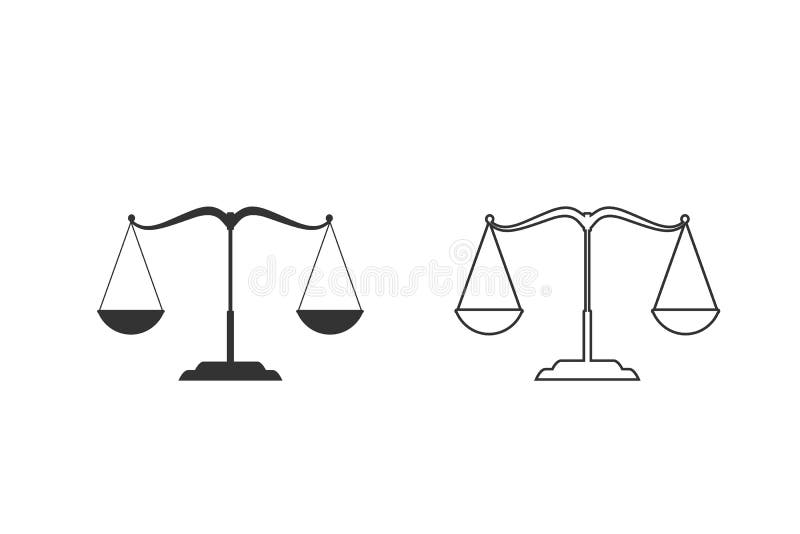 Scales Line Icon Set Vector Illustration Stock Vector Illustration