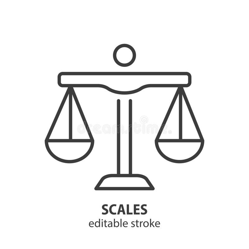 Scales Line Icon. Weighing Vector Symbol Stock Vector - Illustration of ...