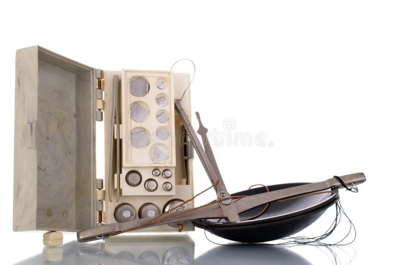 Scales for Measuring the Mass of Small Things, Close-up, Isolated on a ...