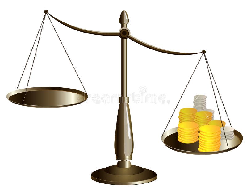 Scales with Money Vector Illustration Stock Vector - Illustration of ...