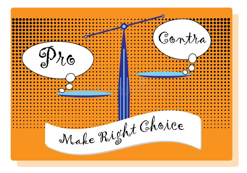 Scales with PRO and Contra for Decision Making Stock Vector ...