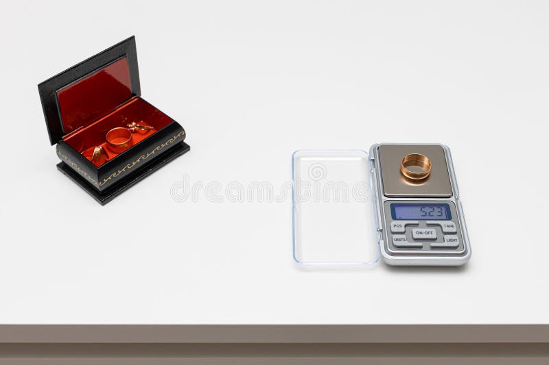 Scales for Small Items are on the Table Stock Image - Image of pawnshop ...