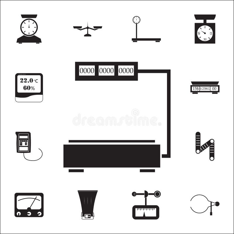 Scales in the Storeicon. Measuring Elements Icons Universal Set for Web ...