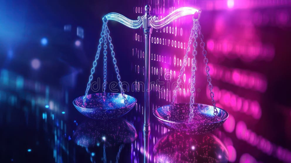 Scales Symbolizing Fairness and Impartiality, Set on an Abstract ...