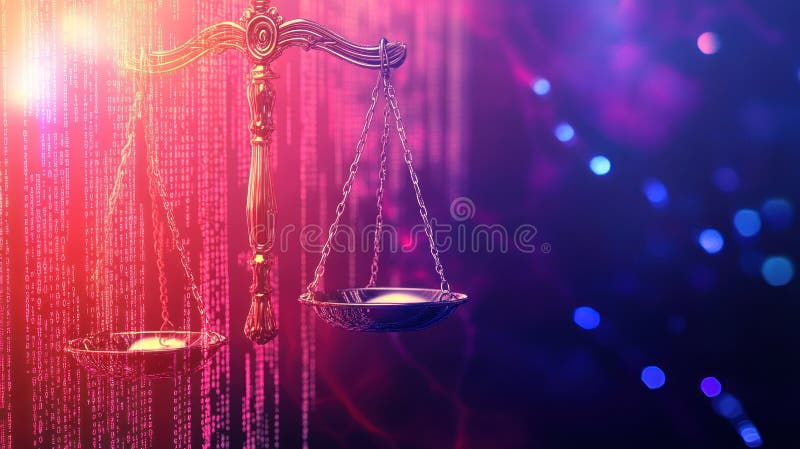 Scales Symbolizing Fairness and Impartiality, Set on an Abstract ...