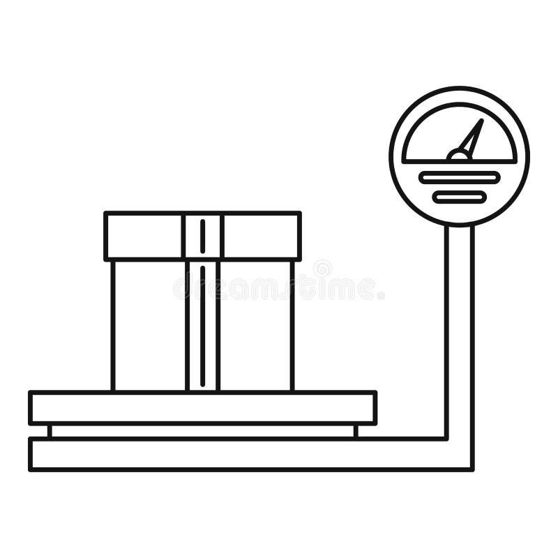 Scales for Weighing with Box Icon, Outline Style Stock Vector ...
