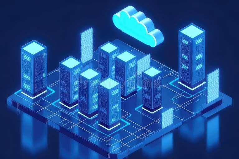 Scaling Businesses with Cloud Infrastructure Stock Illustration ...