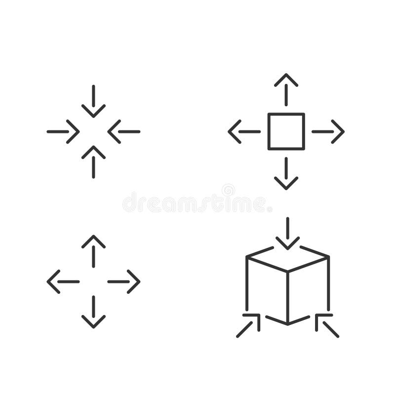 Scaling Related Vector Line Icons Stock Vector - Illustration of expand ...