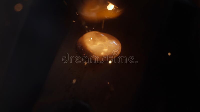 Scaling from Welding on the Metal. Hot Metal from Using a Welding ...