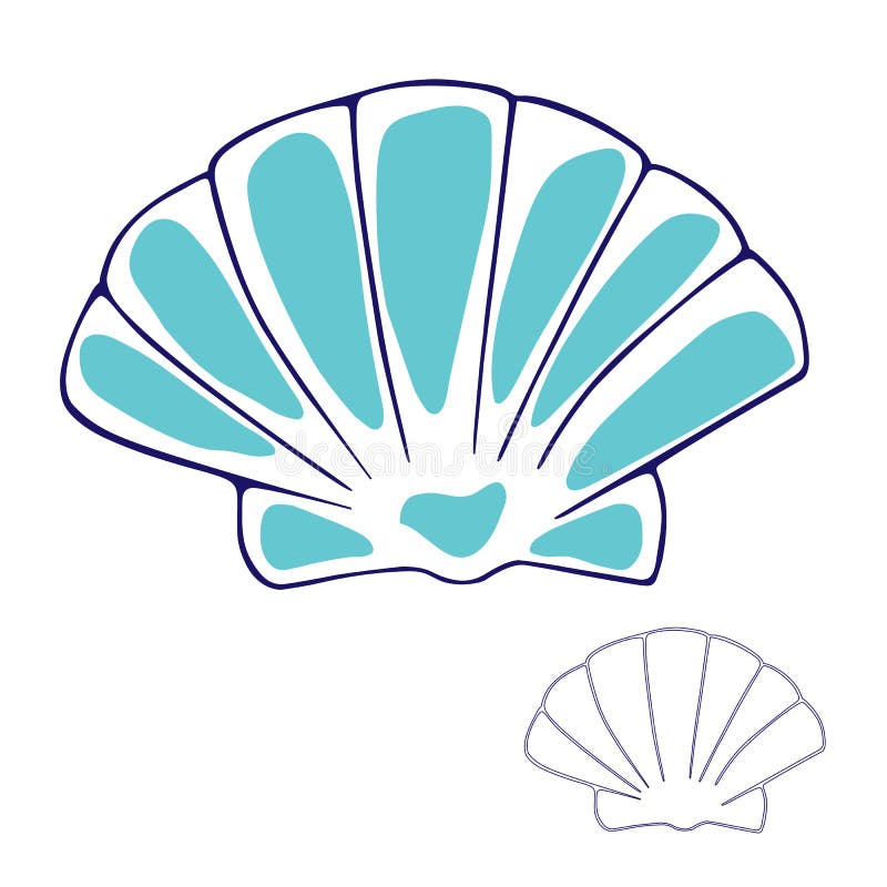 Pastel Seashells Clip Art stock illustration. Illustration of patterned ...