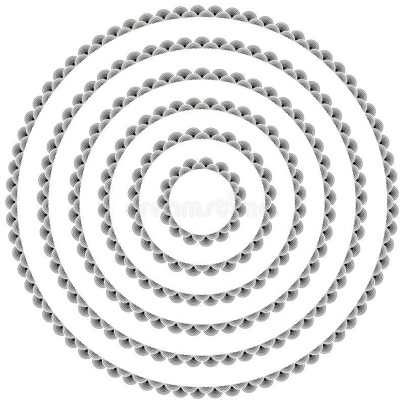 Round Art Deco Scallop Border Frame in a Range of Sizes. Stock Vector ...