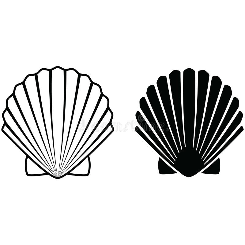 Scallop Shell Logo Clip Art Isolated Stock Illustration - Illustration ...