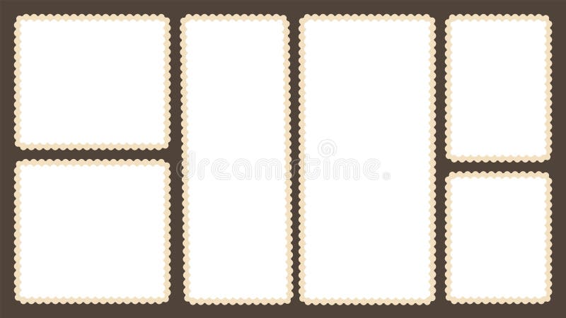 Scallop Edged Frame Template Set. Bento Box Rectangle Borders Shapes ...