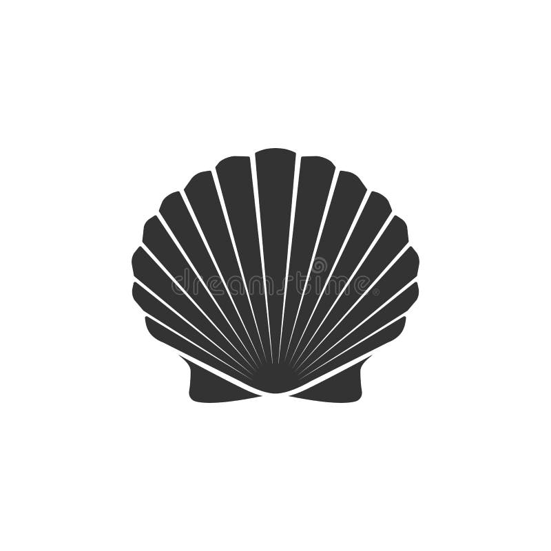 Scallop Icon Logo in Modern Flat Style, Vector Stock Vector ...