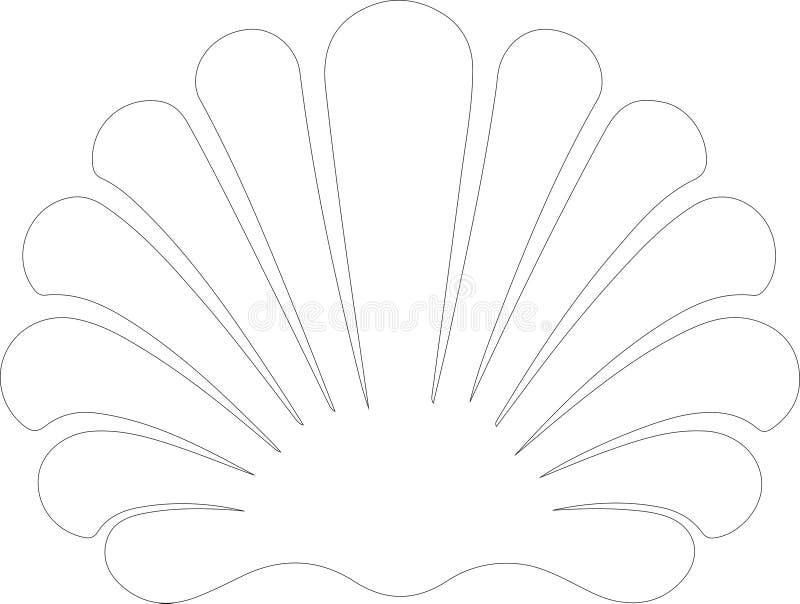 Scallop Outline Silhouette Generative Ai Stock Vector - Illustration of ...