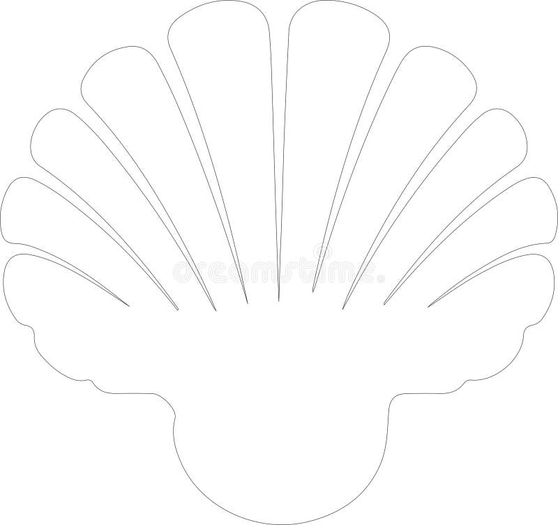 Scallop Outline Silhouette Generative Ai Stock Vector - Illustration of ...