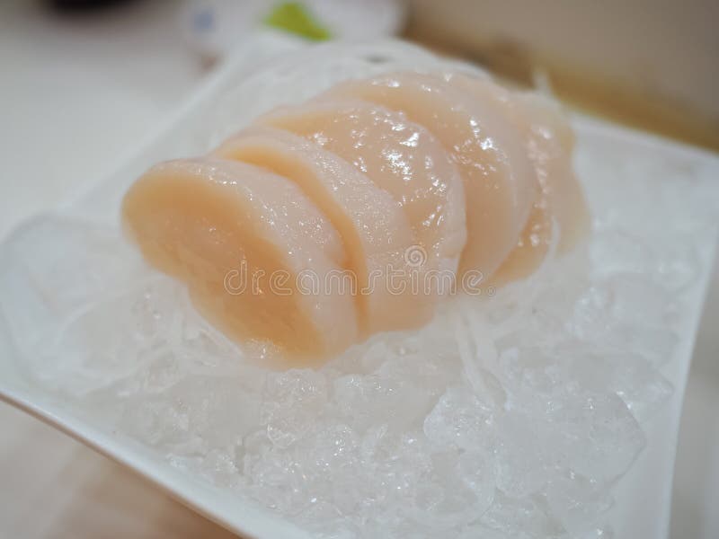Scallop sashimi stock photo. Image of shellfish, marine - 83382982