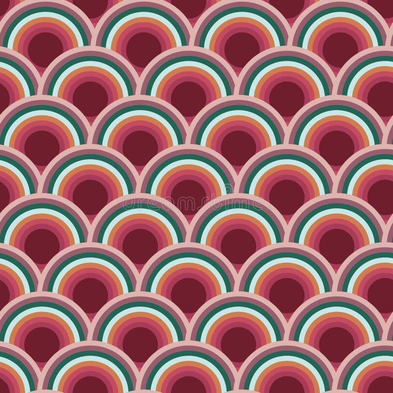 Scallop Scale Circle Seamless Repeat Pattern Design Stock Vector ...