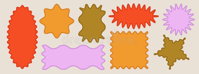 Scallop shape frames set stock illustration. Illustration of zigzag - 370742871