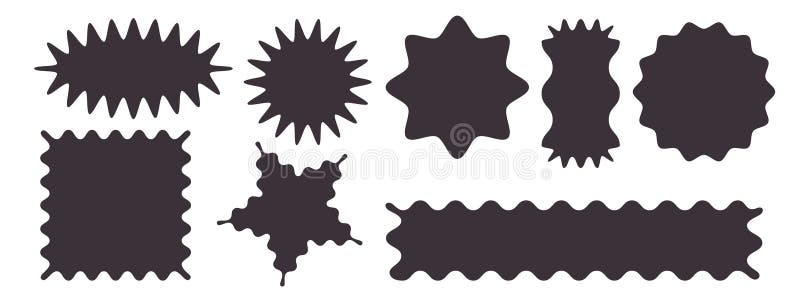 Scallop Shape Silhouettes Set Stock Illustration - Illustration of ...