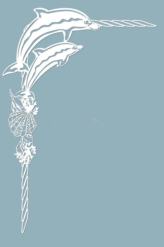 Scallop, Shell, Coral, Dolphin, in the Form of a Corner for Decaration ...