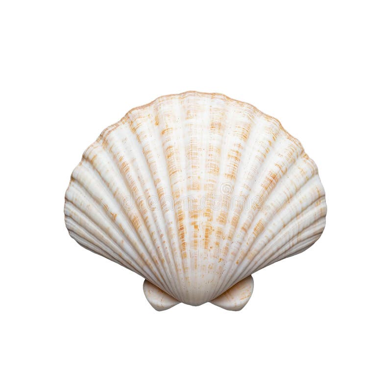 Scallop Shell Detailed View Showcasing Natural Textures on Transparent ...