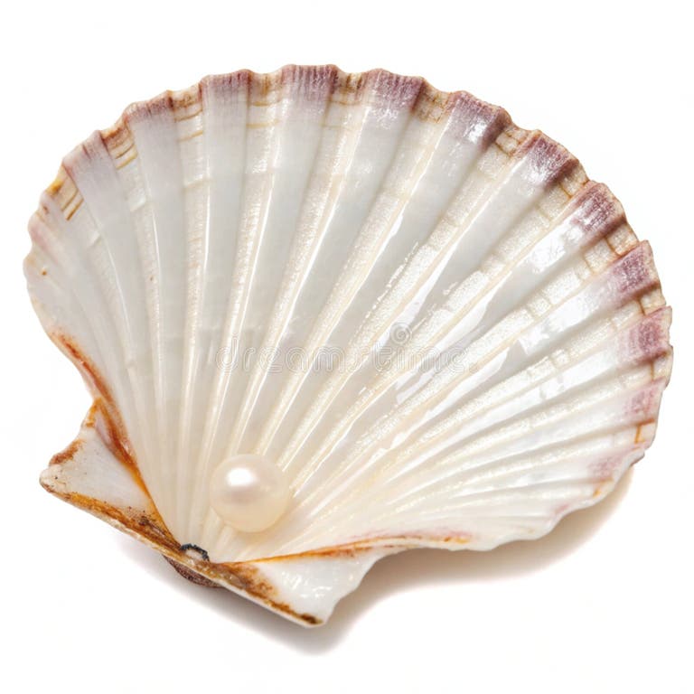 Scallop Shell on Transparent Background Stock Illustration ...