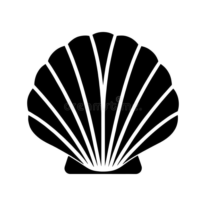 Scallop Shell Silhouette Vector Art Illustration Stock Vector ...