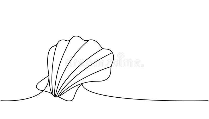 Scallop Line Icon in Vector, Seafood Illustration. Stock Illustration ...