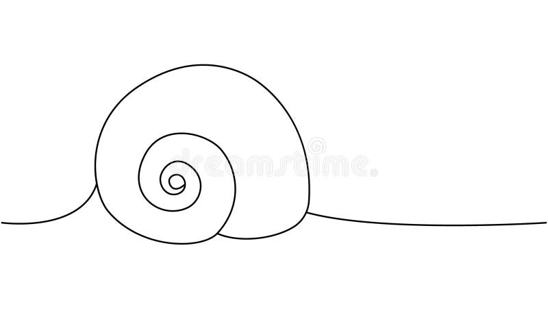 Scallop Shellfish One Line Continuous Drawing. Tropical Underwater ...