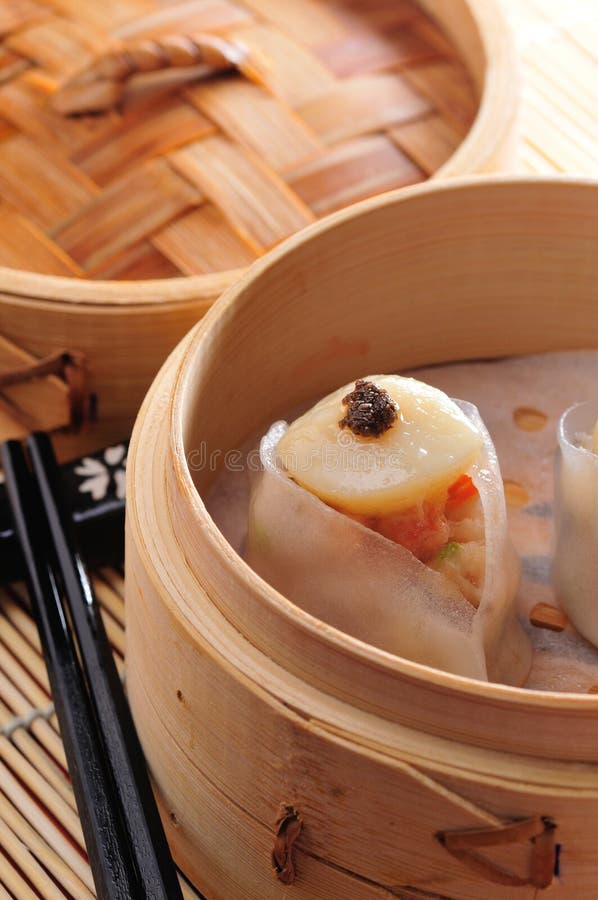 Scallop shumai dim sum stock image. Image of chopstick - 34921829