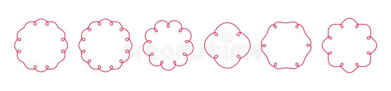 Scallop Wavy Border Frame. Vector Cute Line Wave Edge Frames Stock ...