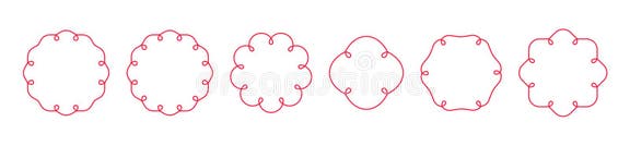 Scallop Wavy Border Frame. Vector Cute Line Wave Edge Frames Stock ...