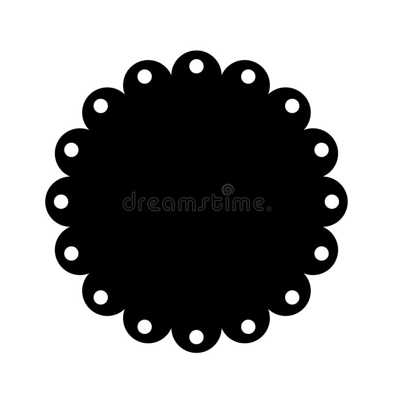 Scalloped Circle Outline Shape Stock Vector - Illustration of element ...