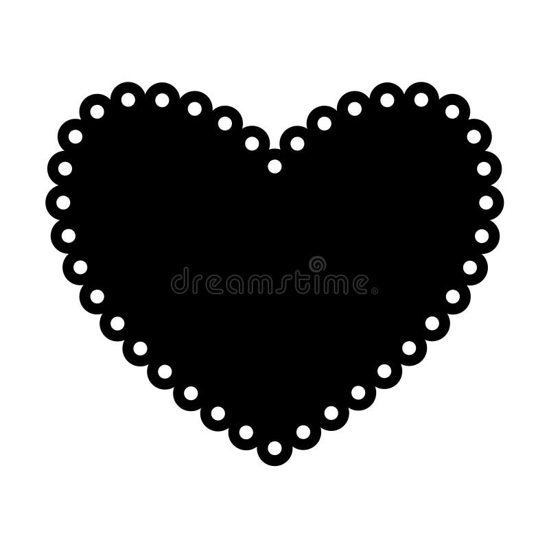 Scalloped heart shape stock vector. Illustration of graphic - 203605115