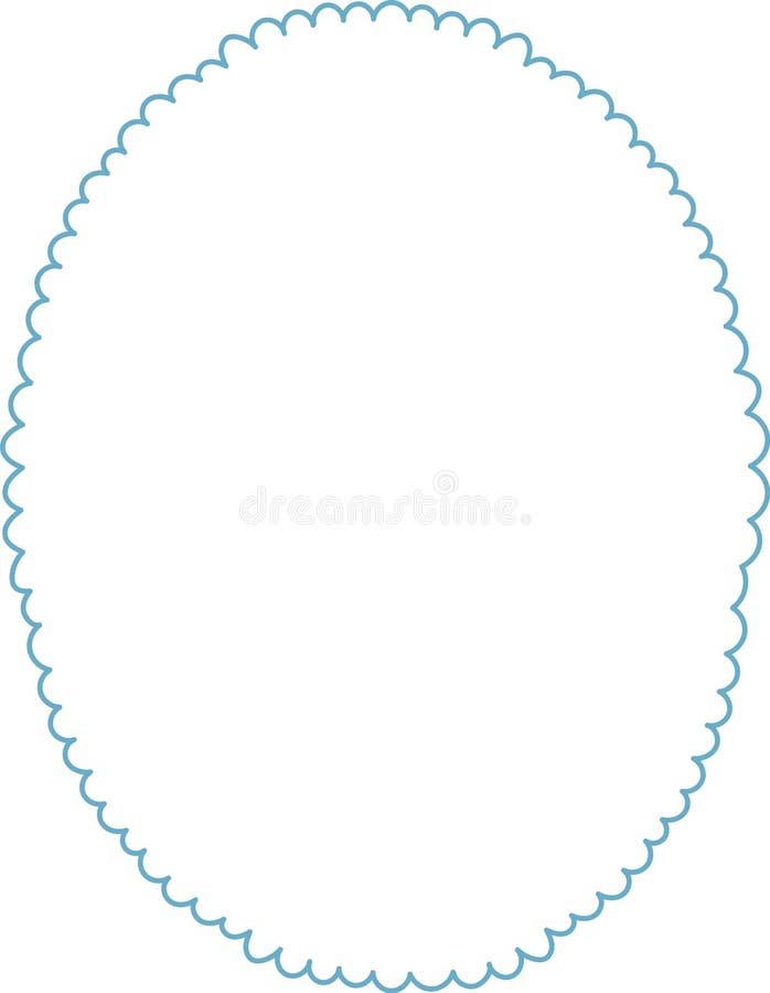 Scalloped Oval Frame stock illustration. Illustration of design - 371737487