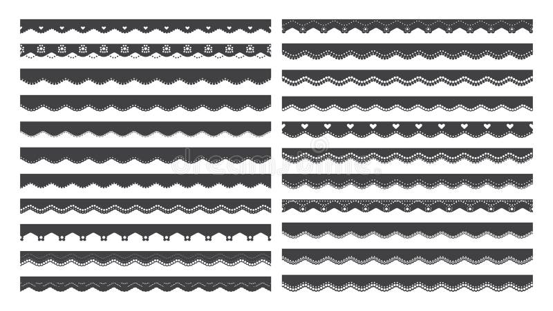 Scalloped Paper Frame or Border Divider Collection Isolated Stock ...