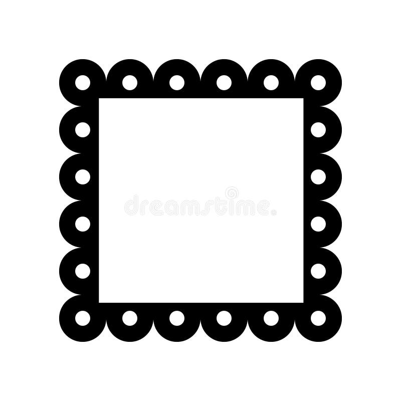 Scalloped Square Frame with Dots Stock Vector - Illustration of border ...